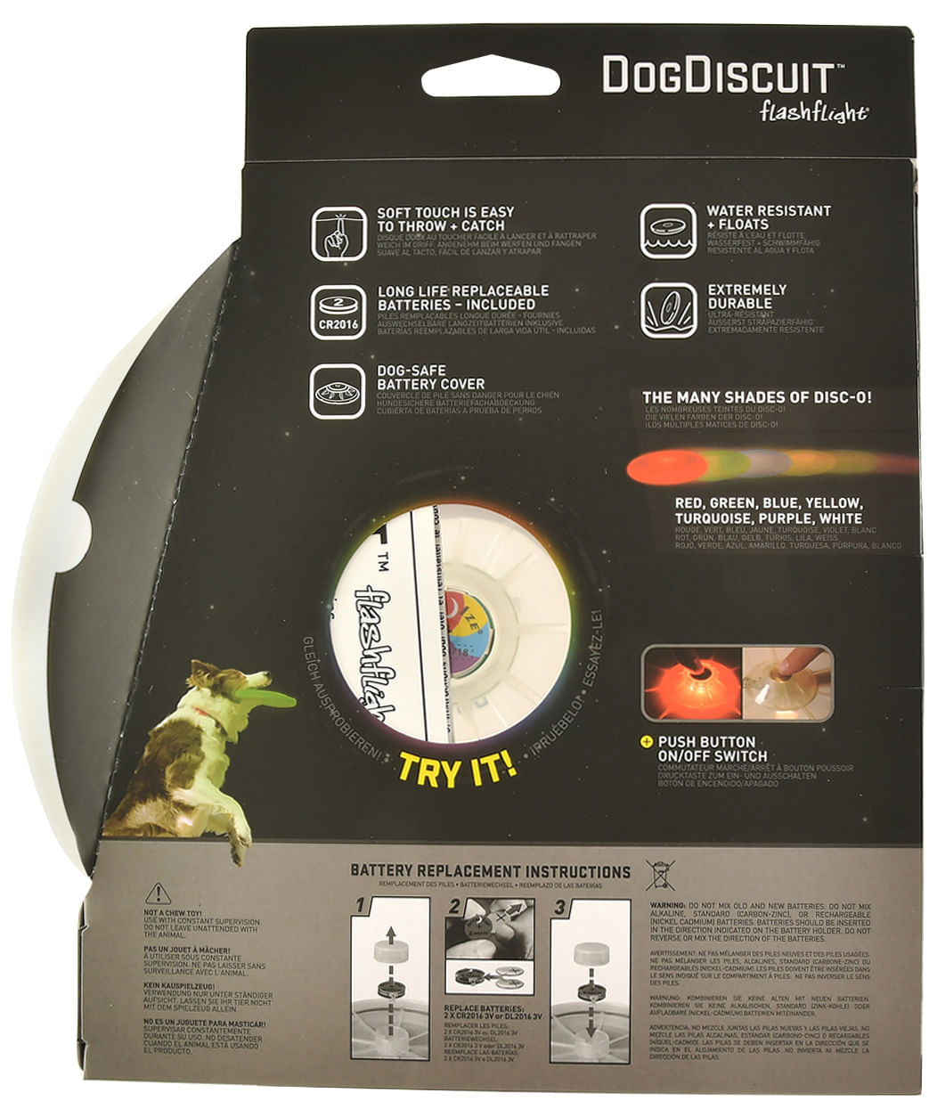 FlashFlight Dog Discuit LED Light-Up Flying Disc - Jeffers