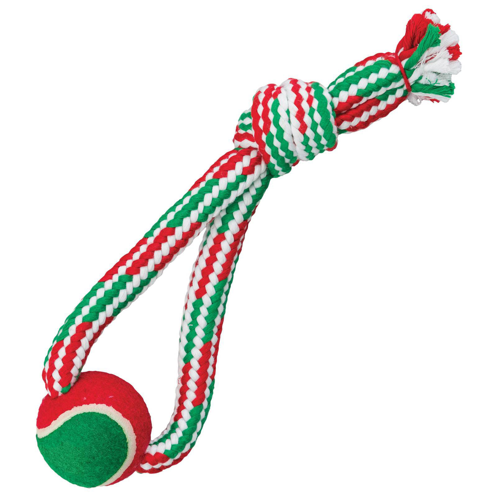 Holiday Crinkle Rope Tug (13 inch, Red/Green) - Jeffers