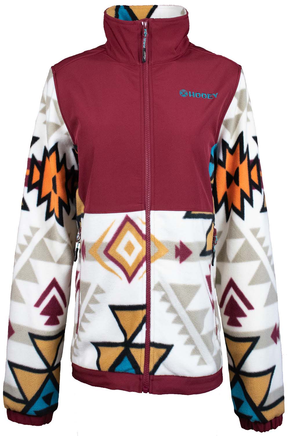 Burgundy/Cream Hooey "Aztec" Tech Jacket - Jeffers