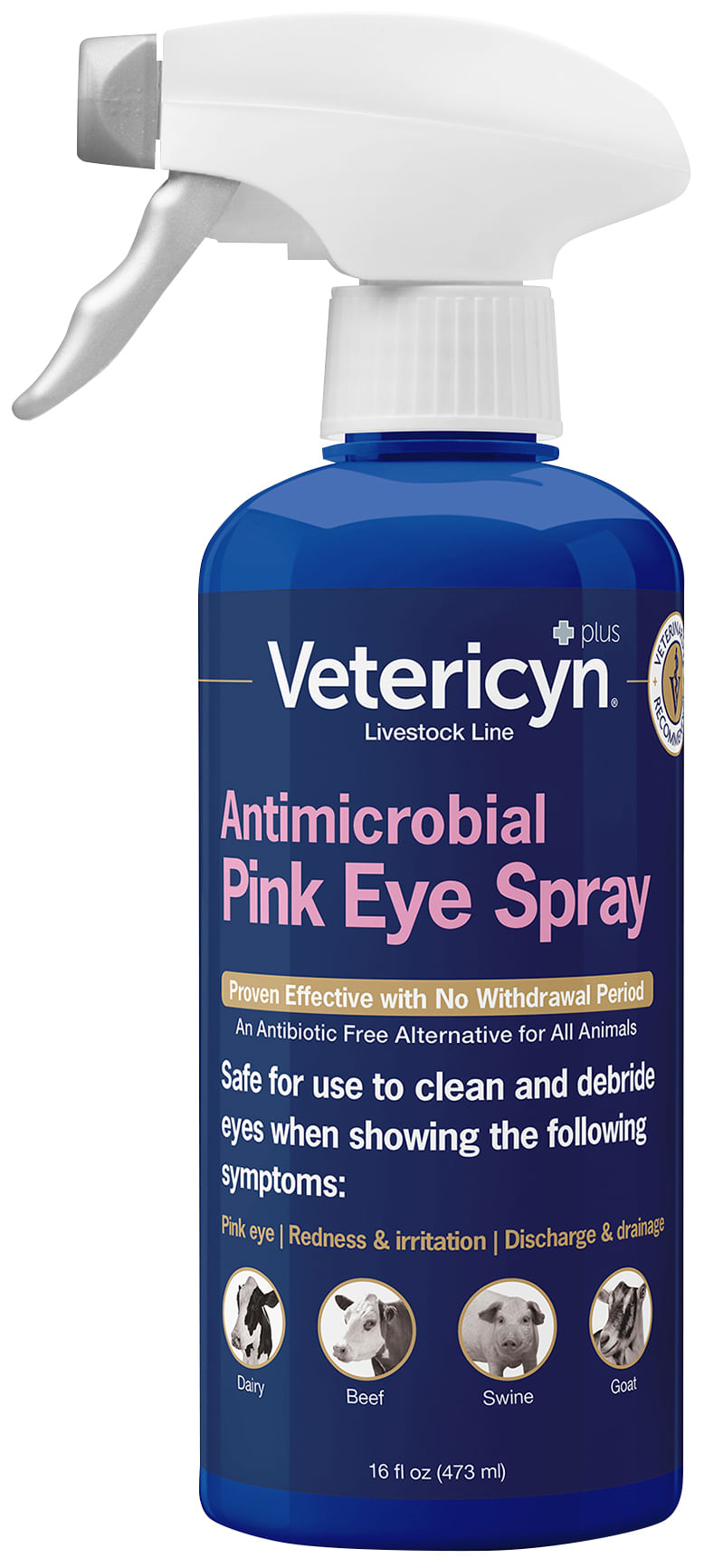 16 oz Vetericyn Plus Antimicrobial Pink Eye Spray - Jeffers