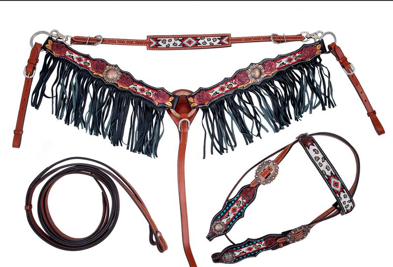 Showman Southwest & Cheetah Tack Set - Jeffers