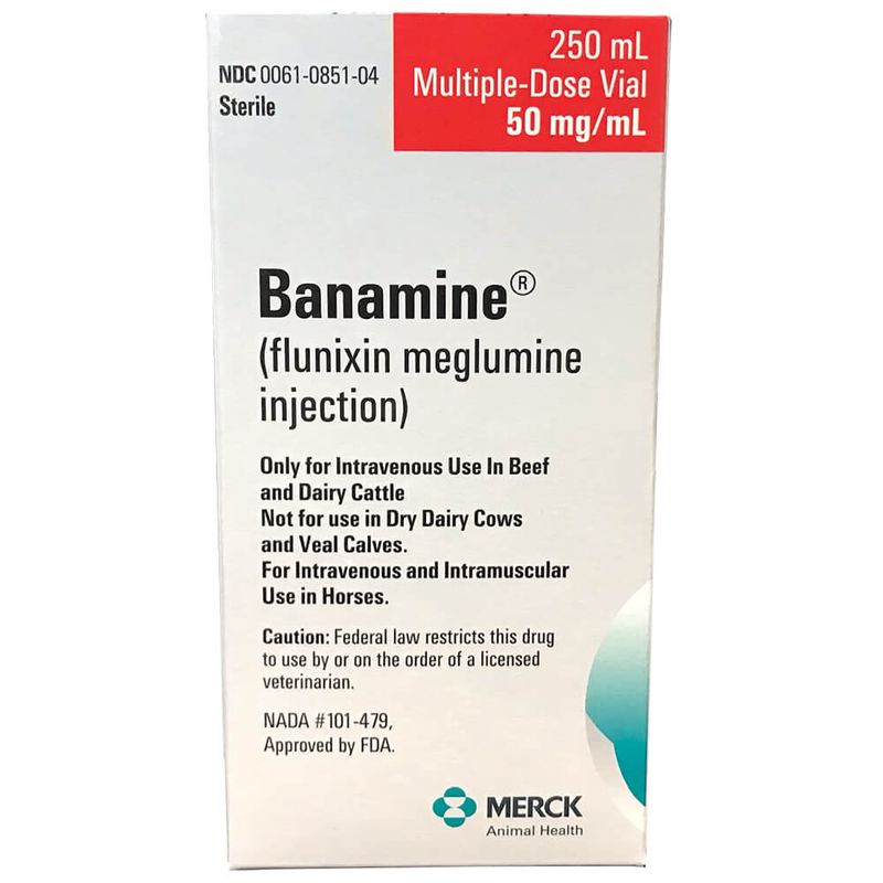 Rx Banamine, 50mg/ml Injection x 250ml Bottle - Jeffers