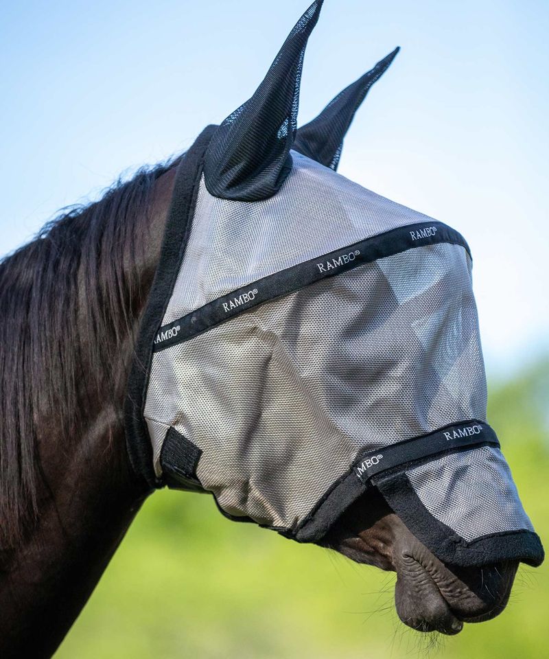 Rambo Plus Fly Mask, Oatmeal/Black - Jeffers