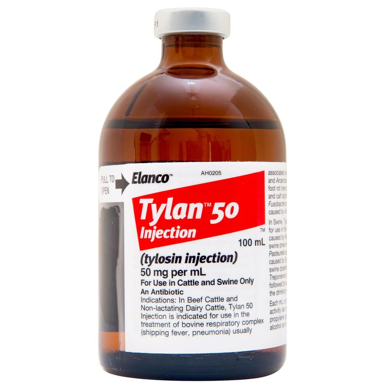 Elanco Tylan 50 Injectable, 100 mL - Jeffers