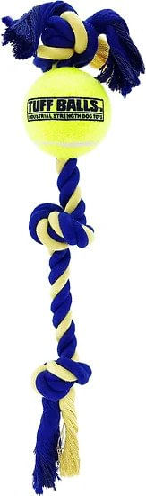 Twisted Chews, Medium Three Knot Cotton Rope w/Tuff Ball - Jeffers