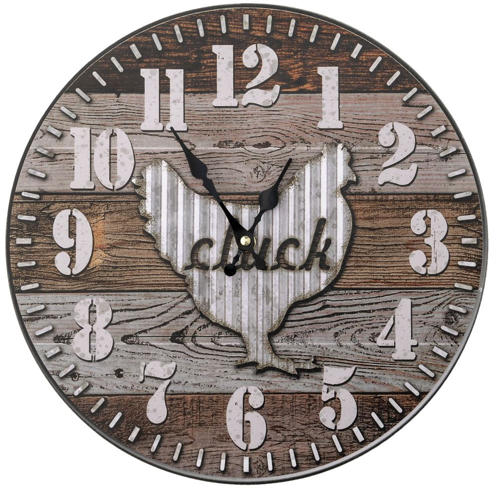 Rustic Chicken Wall Clock - Jeffers
