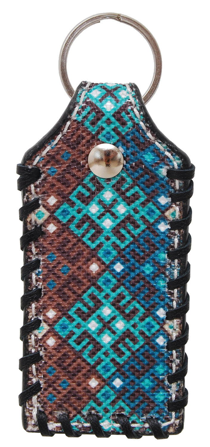 Turquoise Geometric Rectangle Key Chain by Circle Y - Jeffers