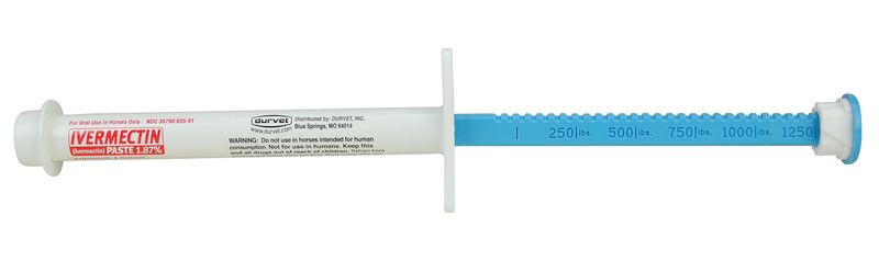 Ivermectin Horse Dewormer Paste 1.87%, Apple Flavor, by Durvet - Jeffers