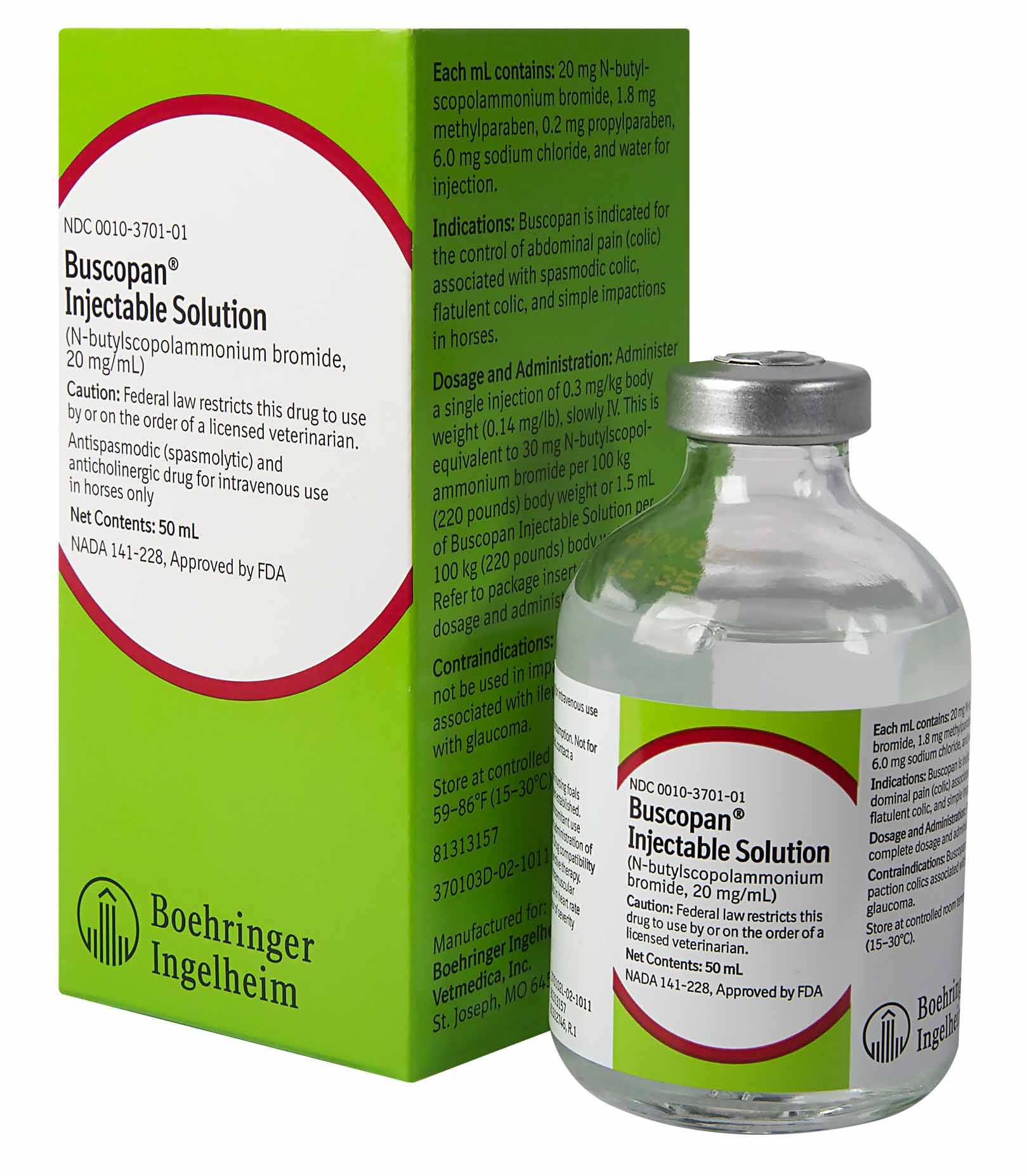Buscopan Injectable Solution for Horses - Jeffers
