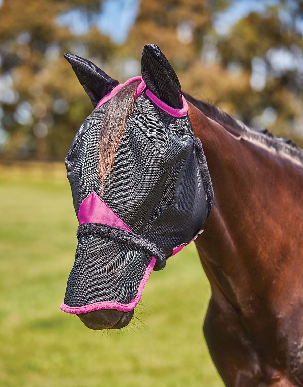 WeatherBeeta ComFITec Deluxe Durable Mesh Fly Mask for Horses with Ears ...