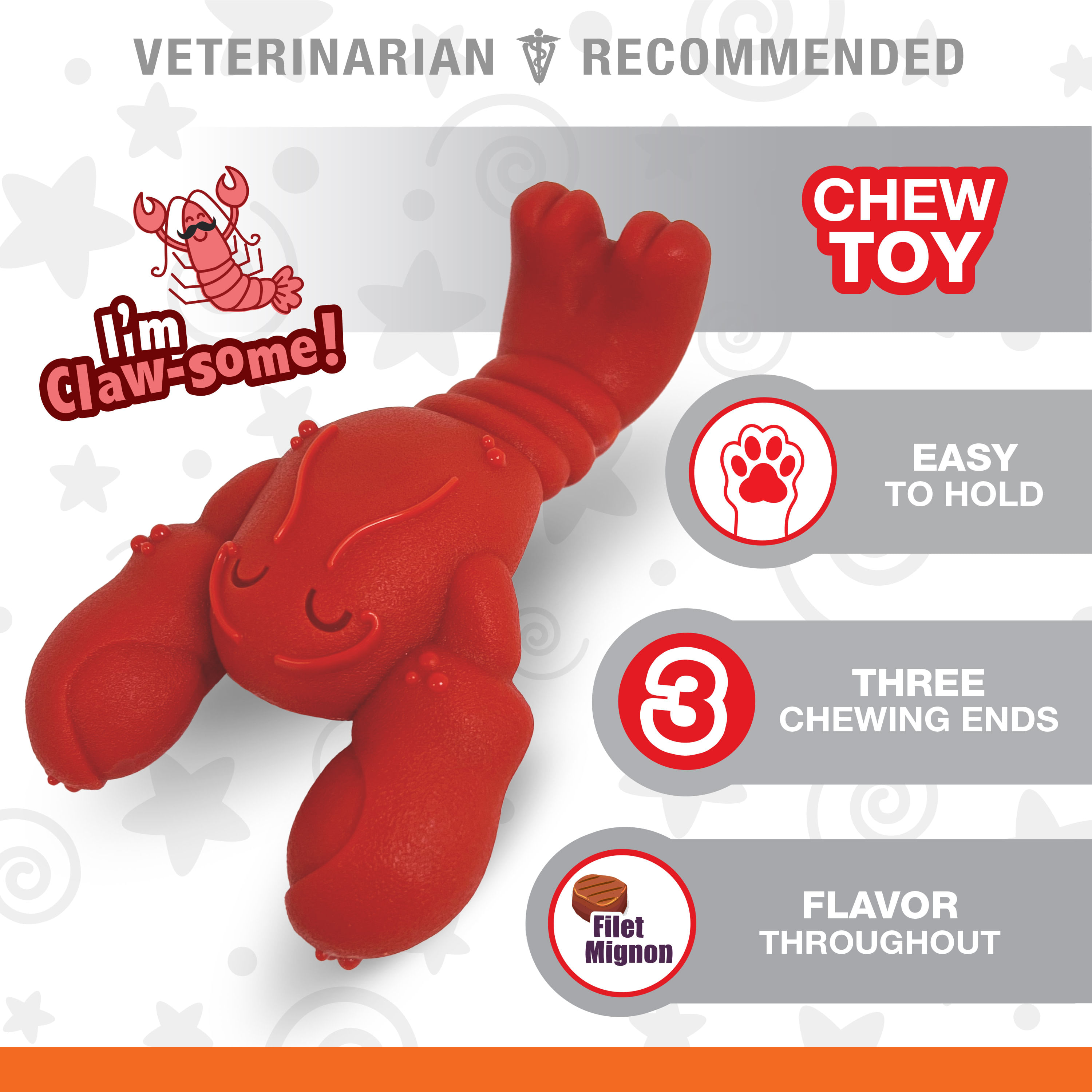 Power Chew Lobster Dog Toy, Filet Mignon - Jeffers
