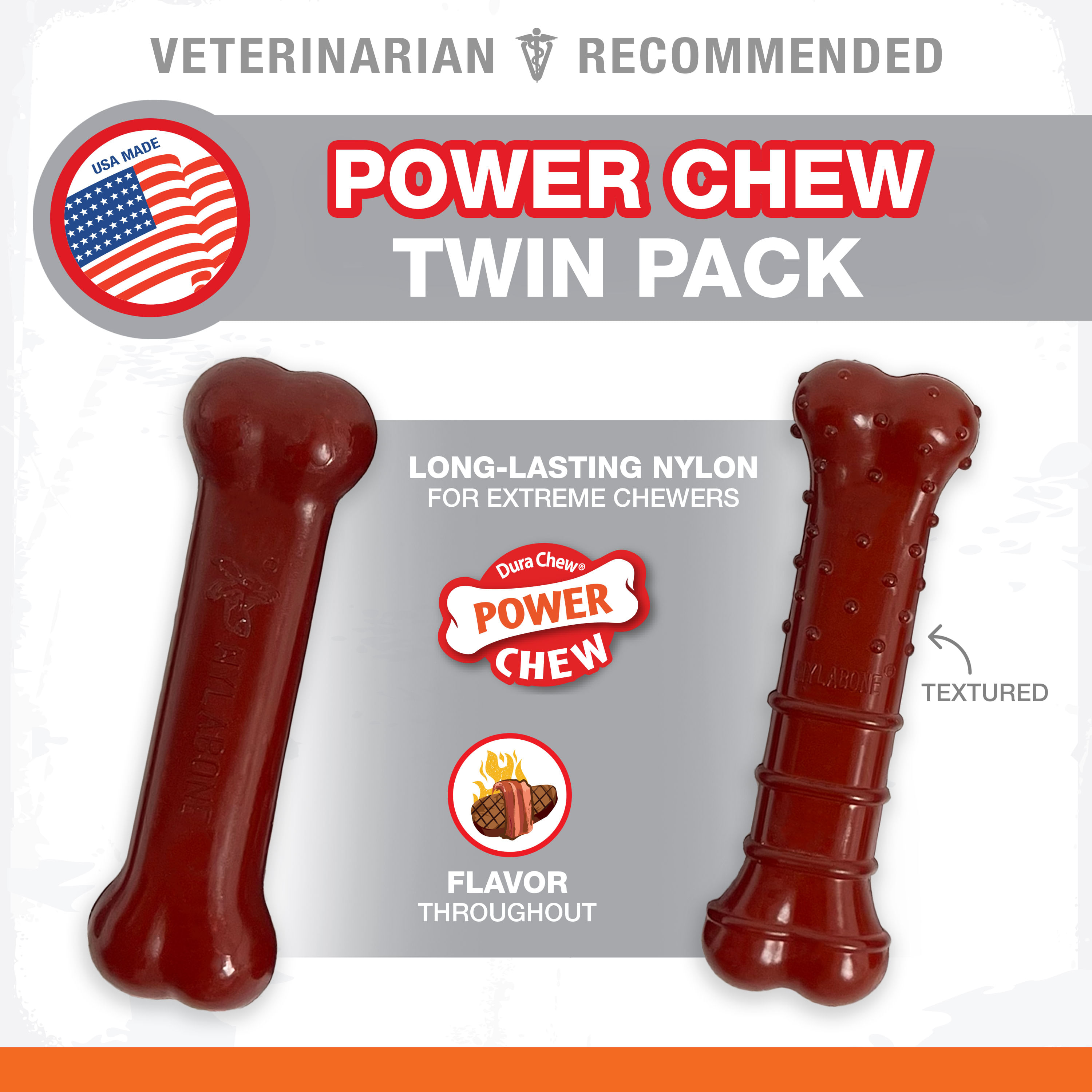 Basted Blast Dual Flavored Power Chew, Bacon Basted Steak - Jeffers