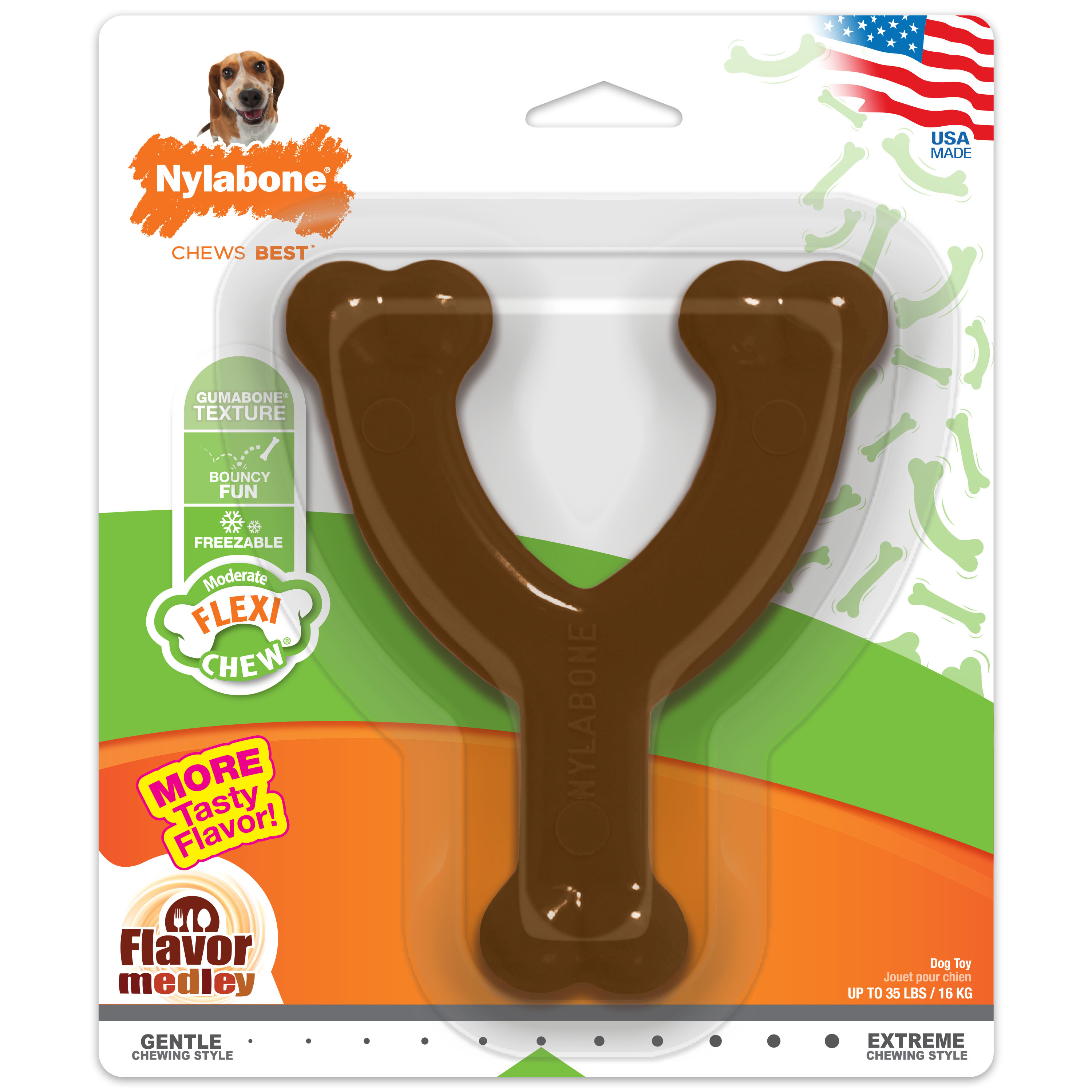 Nylabone Flexi Chew Wishbone Dog Toy - Jeffers